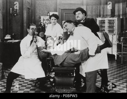 LEAVE 'EM LAUGHING 1928 Hal Roach/MGM film with Oliver Hardy at right ...