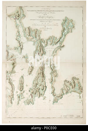 A chart of the harbour of Rhode Island and Narraganset Bay. Relief ...