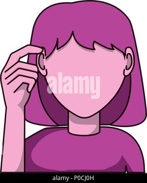 avatar woman thinking over white background, vector illustration Stock ...