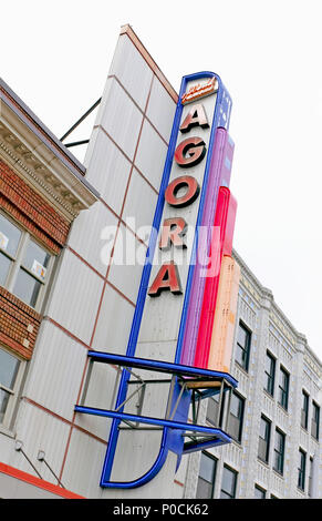 The historic Agora Theatre and Ballroom in Cleveland, Ohio, USA plays ...