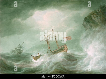 Warship in Storm Stock Photo - Alamy