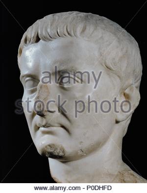 Marble head of the Emperor Tiberius (42 BC - 37 AD), second Emperor ...