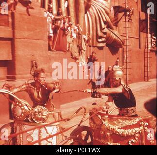 Charlton Heston and Chariot Scene, on-set of the Film, "Ben-Hur", Metro ...