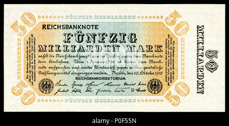 GER 119c Reichsbanknote 50 Billion Mark (1923 Stock Photo - Alamy