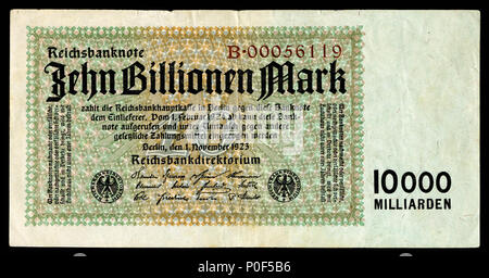 GER 131 Reichsbanknote 10 Trillion Mark (1923 Stock Photo - Alamy