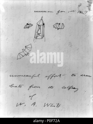 Unsuccessful effort to draw bats from the belfry of W.A. White A sketch ...