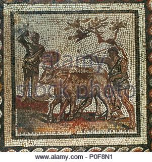 agriculture, agricultural work, plowing, Roman farmer with plough Stock ...