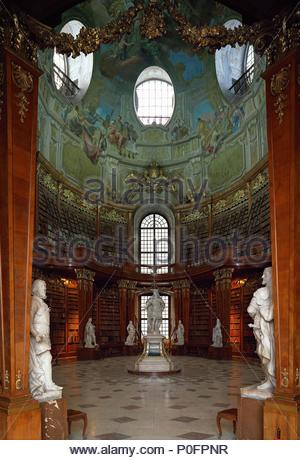 Emperor Karl VI statue inside the Prunksaal Nationalbibliothek Stock ...