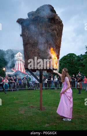 Lighting of the beacon at the end of the Cotswold Olimpick Games on ...