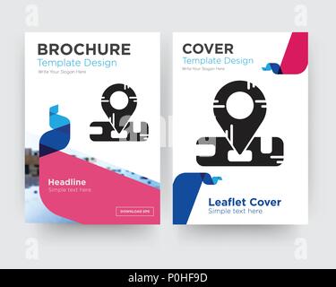 Map location Company Brochure Template. Vector Busienss Template Stock ...