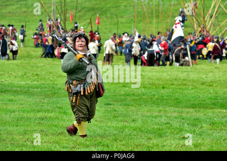 17th century matchlock musket costume of 17th century infantryman Stock ...