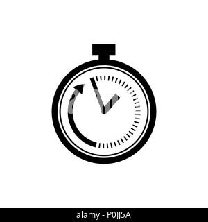 Clock time icon in flat style. Vector illustration on isolated ...