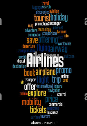 Airlines, word cloud concept on white background Stock Photo - Alamy