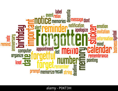 Forgotten, word cloud concept on white background Stock Photo - Alamy