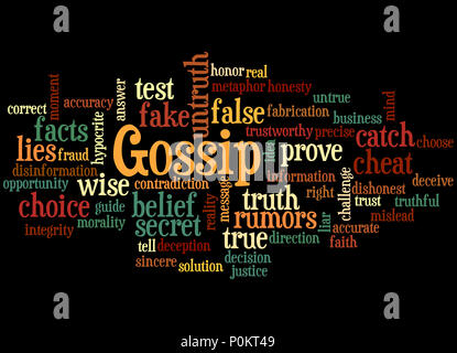 Gossip, word cloud concept on black background Stock Photo - Alamy