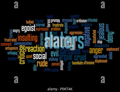 Haters, word cloud concept on white background Stock Photo - Alamy
