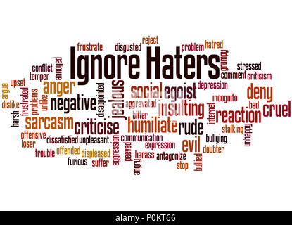 Haters, word cloud concept on white background Stock Photo - Alamy