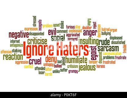 Ignore haters, word cloud concept on white background Stock Photo - Alamy