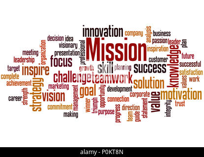 Mission, word cloud concept on white background Stock Photo - Alamy