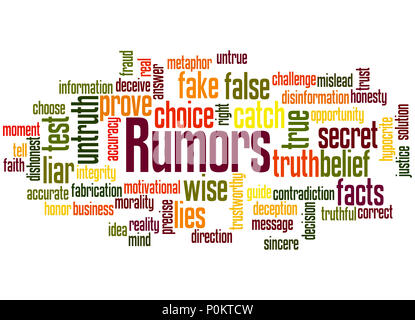 Rumors, word cloud concept on white background Stock Photo - Alamy