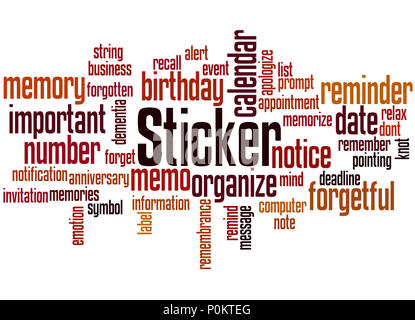 Sticker, word cloud concept on black background Stock Photo - Alamy