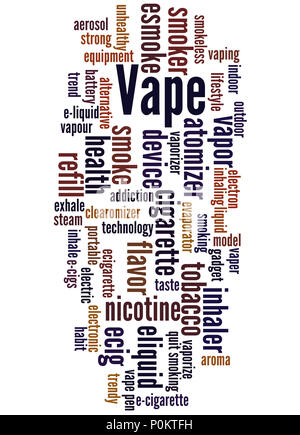 Vape, word cloud concept on black background Stock Photo - Alamy