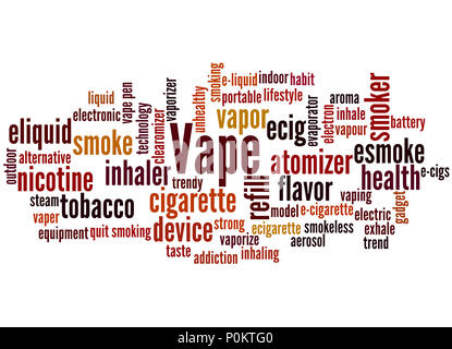 Vape, word cloud concept on white background Stock Photo - Alamy