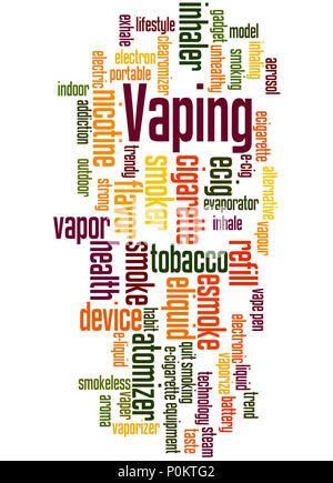 Vaping, word cloud concept on white background Stock Photo - Alamy