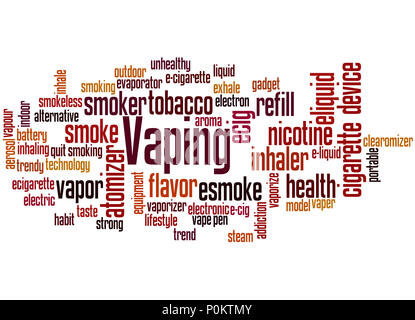 Vaping, word cloud concept on white background Stock Photo - Alamy