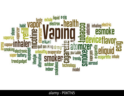 Vaping, word cloud concept on white background Stock Photo - Alamy