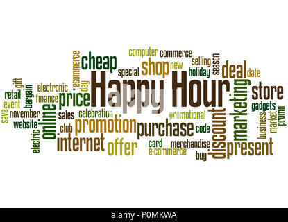 Happy Hour word cloud concept on black background Stock Photo - Alamy