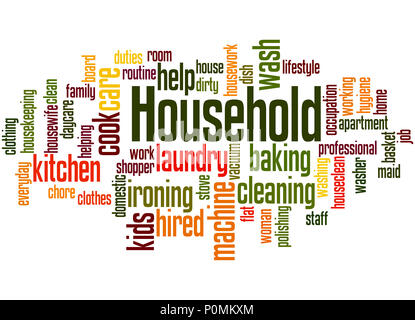 Housekeeping word cloud concept on white background Stock Photo - Alamy