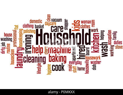 Housekeeping word cloud concept on white background Stock Photo - Alamy