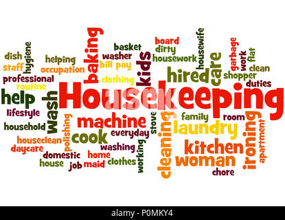 Housekeeping word cloud concept on white background Stock Photo - Alamy
