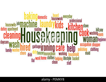 Housekeeping word cloud concept on white background Stock Photo - Alamy