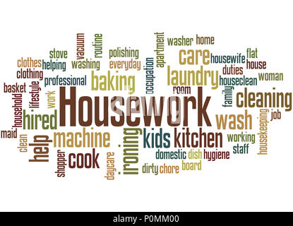 Housekeeping word cloud concept on white background Stock Photo - Alamy