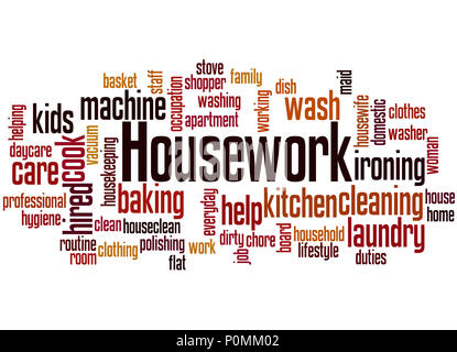 Housekeeping word cloud concept on white background Stock Photo - Alamy