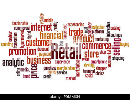 Retail, word cloud concept on white background Stock Photo - Alamy