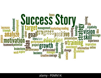 Success story, word cloud concept on white background Stock Photo - Alamy