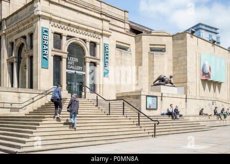 Leeds, UK. Leeds Art Gallery and Library. Main entrance on The Headrow ...