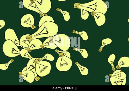 Hand drawn light bulb illustrations background, good for graphic design ...