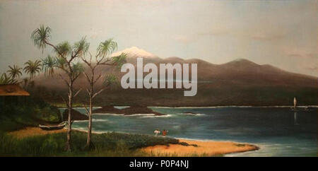 'Hilo Bay', oil painting by Joseph Nawahi, circa 1868, Mission Houses ...