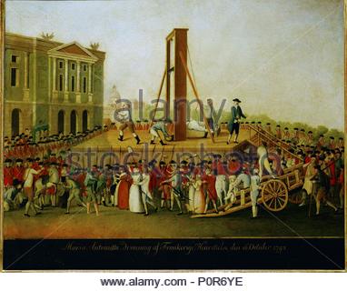 Execution of Marie-Antoinette on October 16, 1793 Engraving Stock Photo ...