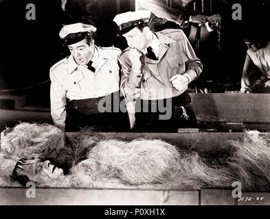 BUD ABBOTT and LOU COSTELLO on set candid with winners of ''Miss ...