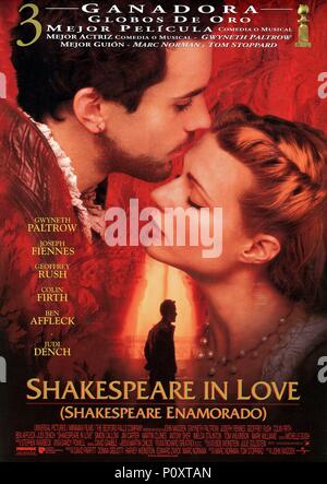 Original Film Title: SHAKESPEARE IN LOVE. English Title: SHAKESPEARE IN ...