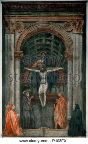 Masaccio, Holy Trinity, Santa Maria Novella, Florence, Italy Stock ...