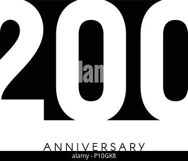 200th Anniversary abstract vector logo. Two handred Happy birthday day ...