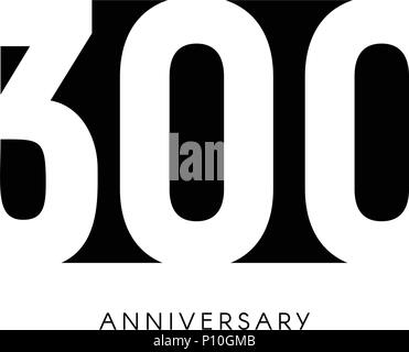 300th Anniversary vector icon. Birthday logo template. Greeting card ...