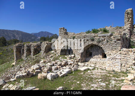 Ruins of the ancient city of Rhodiapolis in Kumluca. Turkey Stock Photo ...