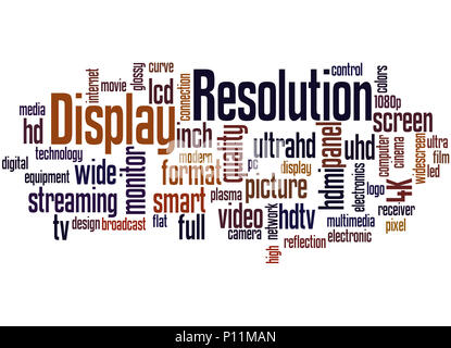 Display Resolution, word cloud concept on white background Stock Photo ...